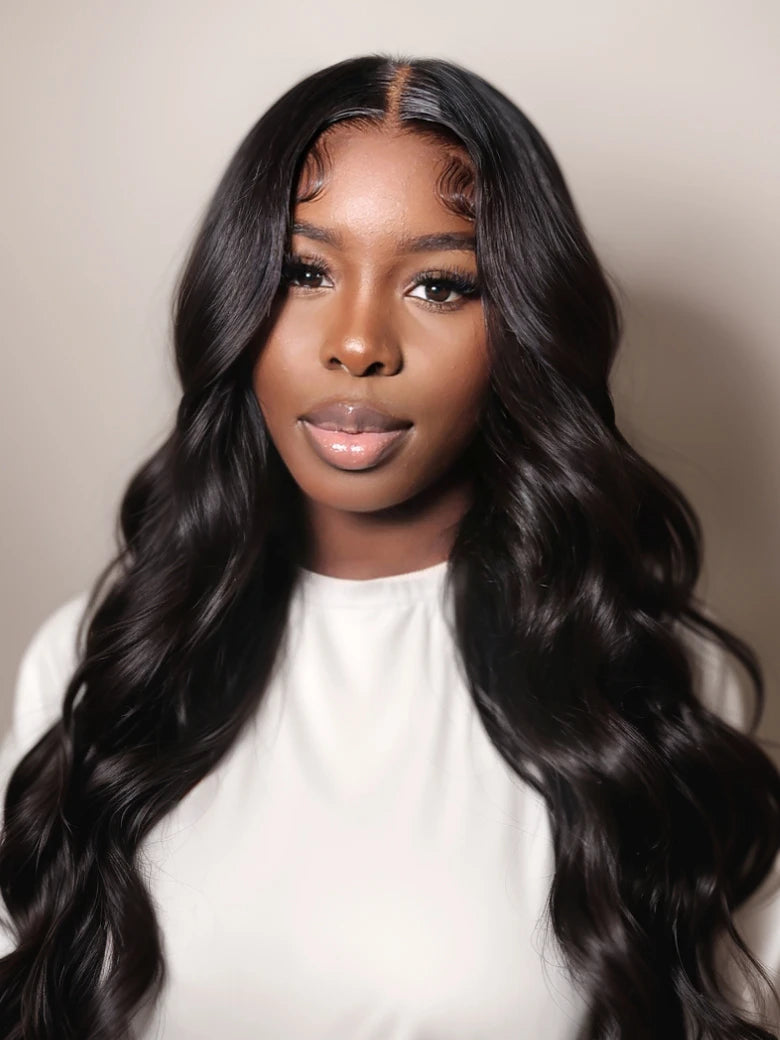 Beme Glueless ReadyWear 13x4 Black Body Wave Wig 100% Human Hair – BEME ...